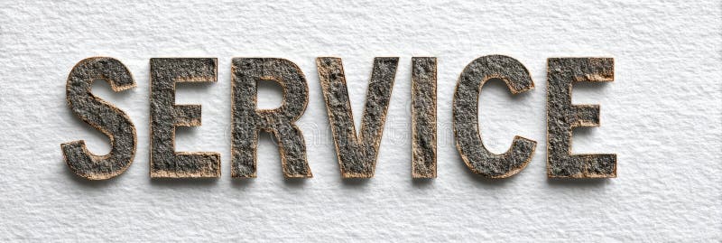 Creative Typographic Layout Featuring the Word Service with a Subtle ...