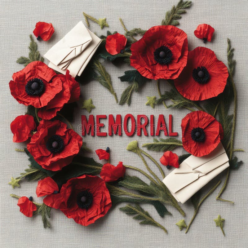 Creative Typographic Tribute Memorializing Sacrifice with Poppies and ...