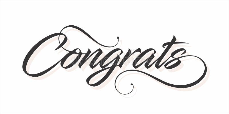 Creative Typography of Congrats. Congratulations Card in Cursive ...