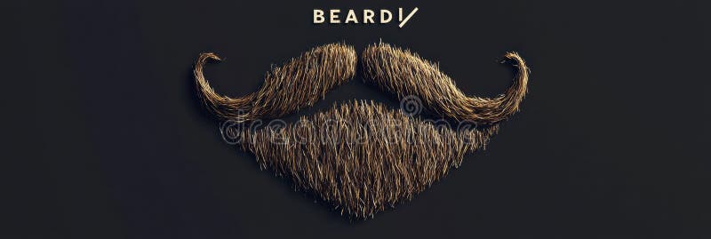 Stylized Typography Design Spelling Beard Forming the Shape of a Beard ...