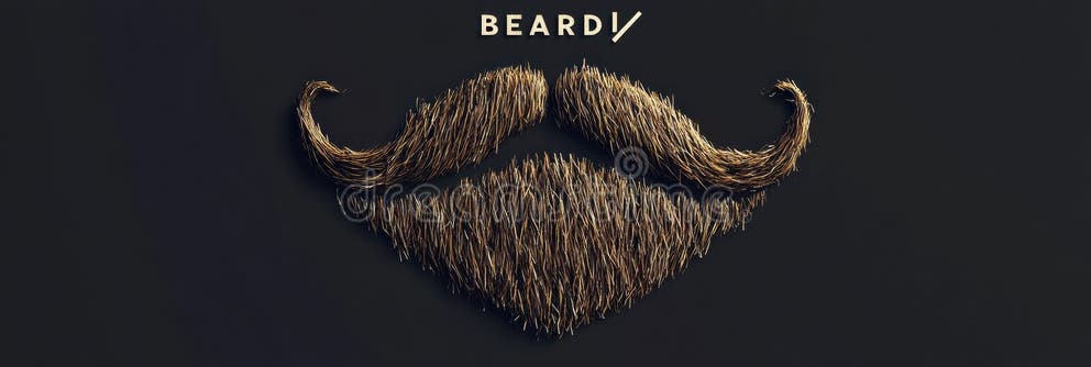 Stylized Typography Design Spelling Beard Forming the Shape of a Beard ...