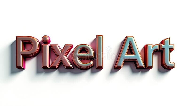 Creative Typography Design Featuring the Text Pixel Art in Three ...