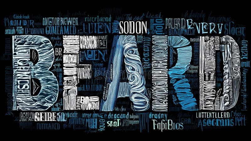 Creative Typography Design Featuring the Word Beard Styled To Resemble ...
