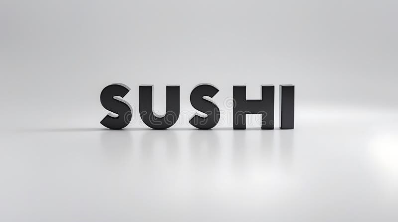 Creative Typography Display Featuring the Word Sushi on a Neutral ...