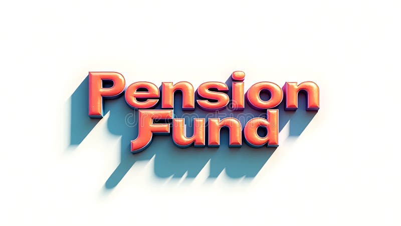 Creative Typography Displaying the Words Pension Fund with a Shadowed ...