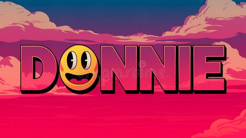 Creative Typography Illustration Featuring the Name Donnie Amid Clouds ...