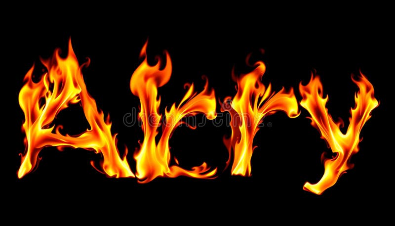 Text "Akry" Written in Flames, Fire Typography and Burning Letters ...
