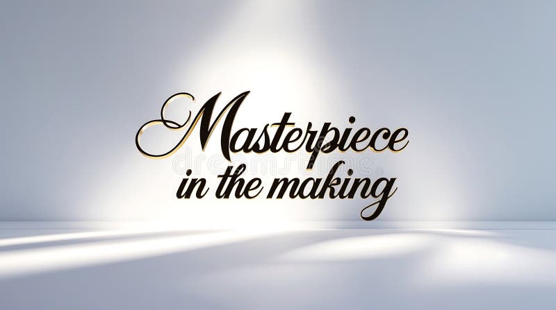 Creative Typography of Masterpiece in the Making on a Light Background ...
