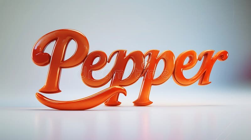 Creative Typography in Orange Script Signifying the Word Pepper on a ...