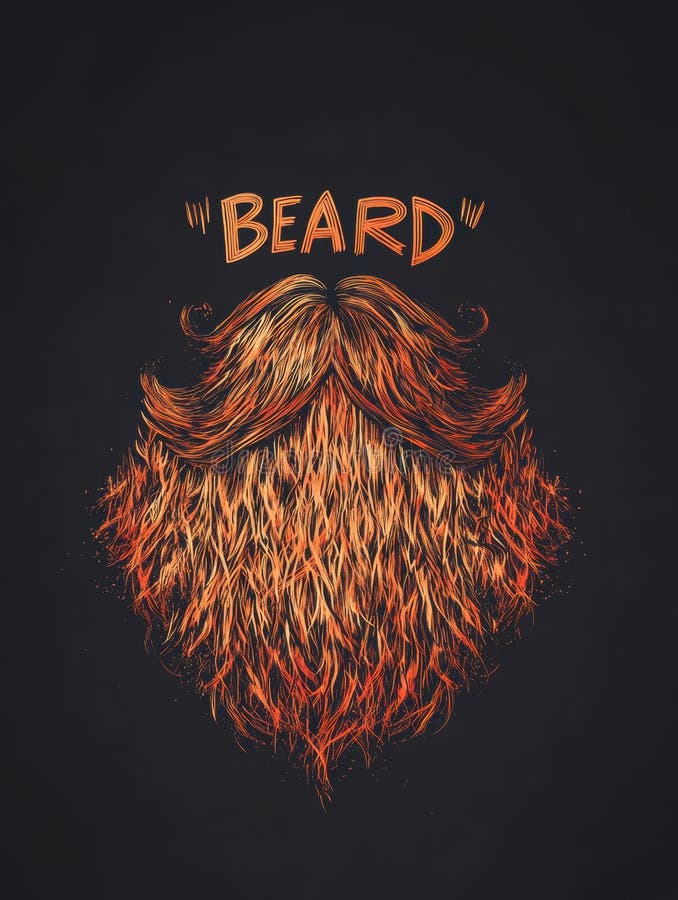 Typography Design Creatively Shaped Like a Beard Displaying the Word ...