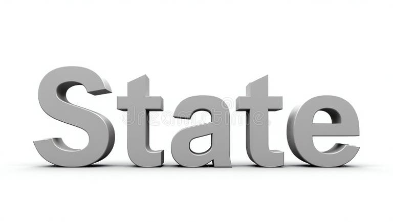Creative Typography Showcasing the Word State in Bold 3D Text on a ...