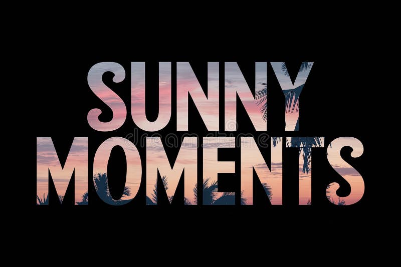 Creative Typography with Sunset Gradient and Palm Silhouettes Inside ...