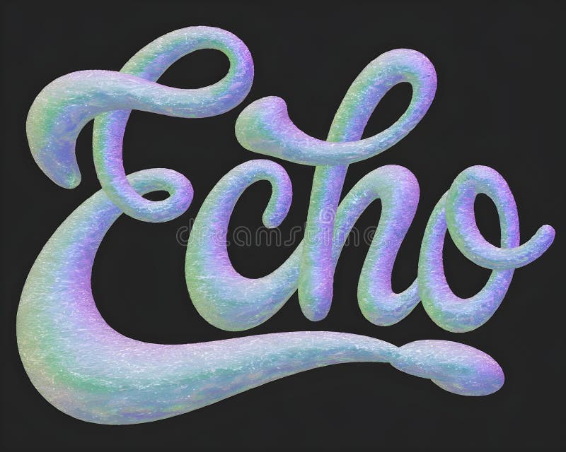 Creative Typography of the Word Echo in Iridescent Pastel Colors Stock ...