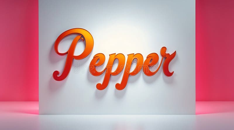 Creative Typography of the Word Pepper in Modern Design Showcasing a ...