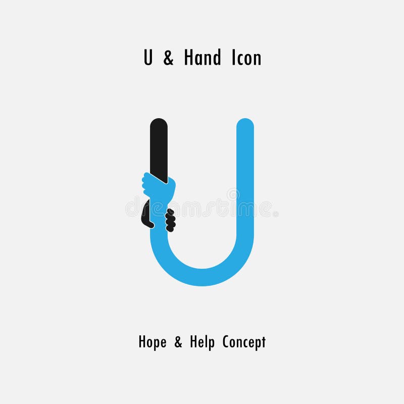 Creative U- Alphabet Icon Abstract and Hands Icon Design Vector Stock ...