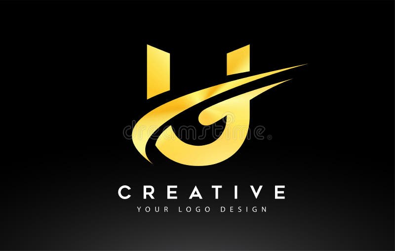 Creative U Letter Logo Design with Swoosh Icon Vector Stock Vector ...