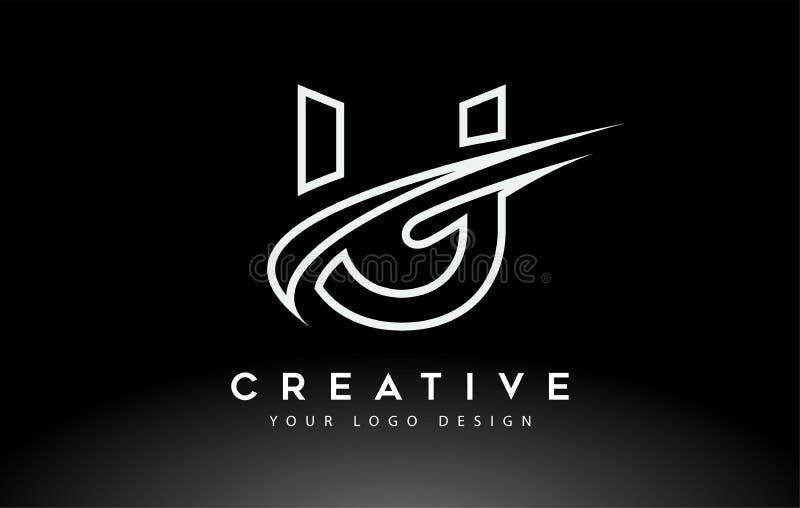 Creative U Letter Logo Design with Swoosh Icon Vector Stock Vector ...