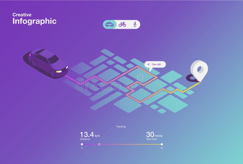 Creative Ui Ux Design of Navigate App Infographic. Vector Illustration ...