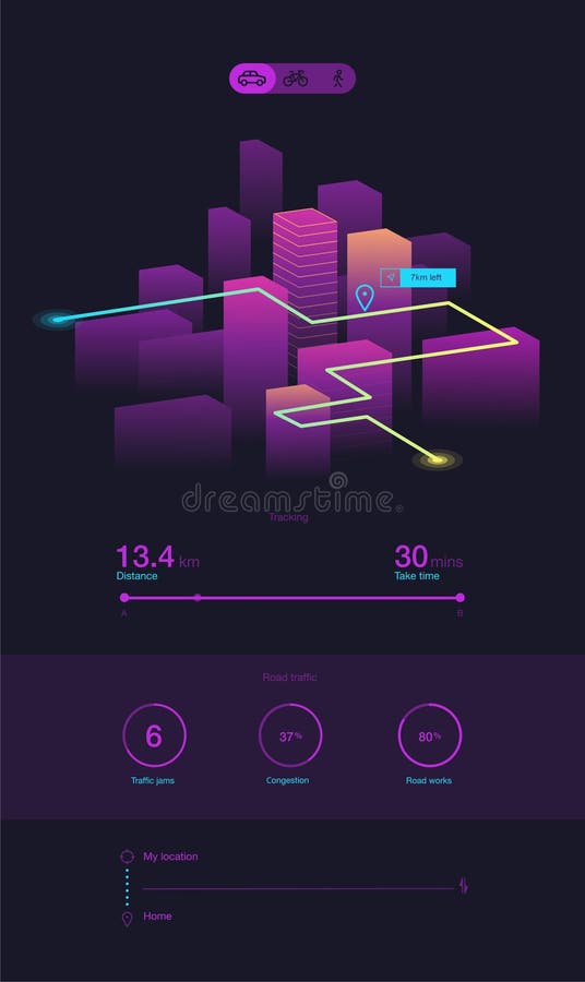 Creative Ui Ux Design of Navigate App Infographic. Vector Illustration ...