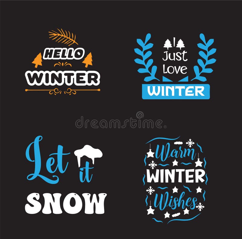 Creative and Uncommon Winter Typography Design Stock Vector ...