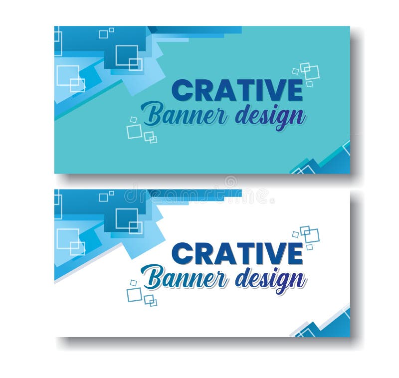 Creative Banner Design with Unique Blue Curve Vector Background Stock ...