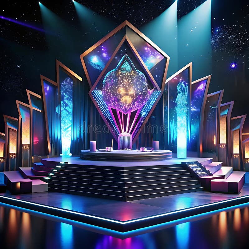 Creative and Unique Luxurious Event Stage Background Illustration Stock ...