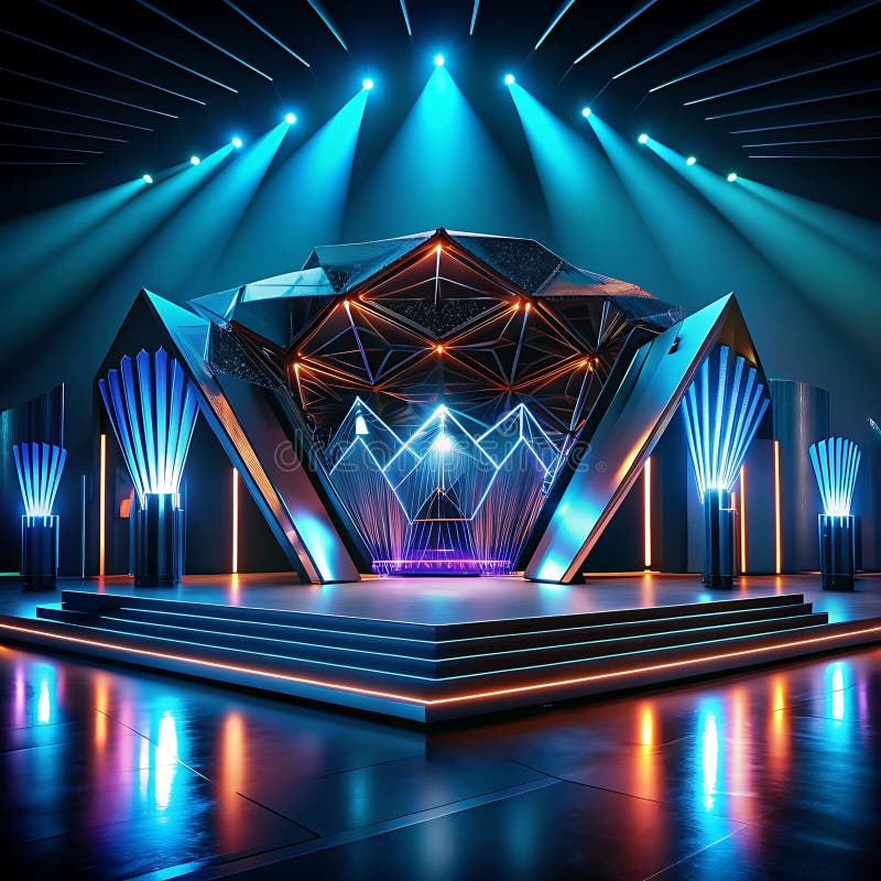 Creative and Unique Luxurious Event Stage Background Illustration Stock ...