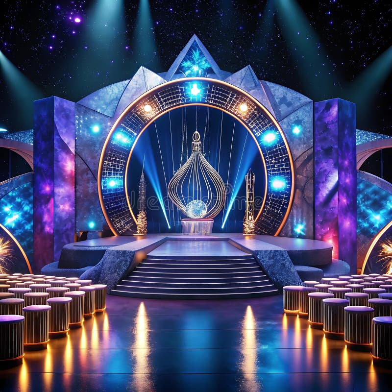 Creative and Unique Luxurious Event Stage Background Illustration Stock ...