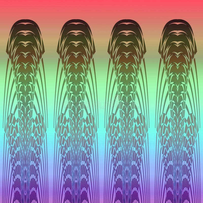 Rainbow Coloured Art-deco Pattern and Design Stock Illustration ...