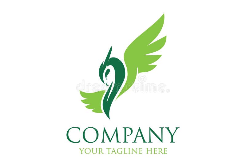Simple Green Abstract Bird Flat Logo Design Stock Vector - Illustration ...