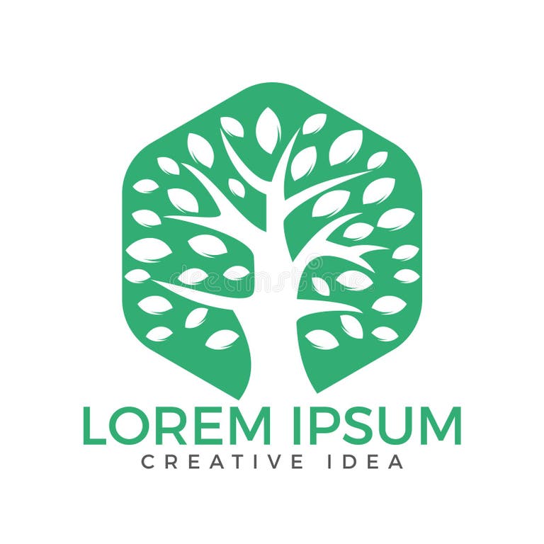 Green Tree Vector Logo Design. Stock Vector - Illustration of concept ...