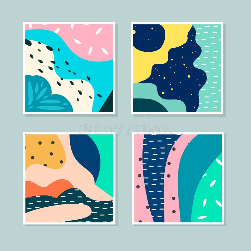 Creative Universal Abstract Background with Floral Elements Stock ...