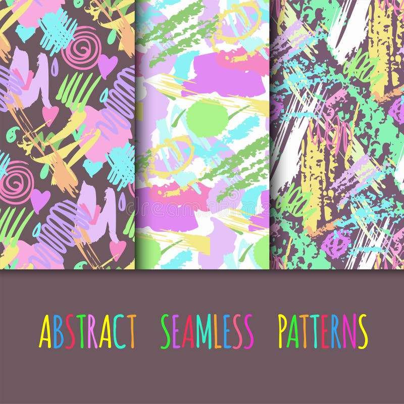 Creative Universal Different Hand Drawn Seamless Patterns Endless ...