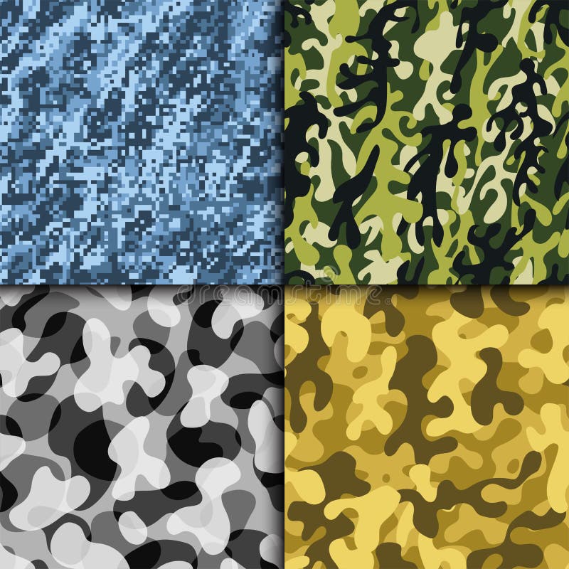 Creative Universal Hand Drawn Seamless Pattern Abstract Fill Military ...