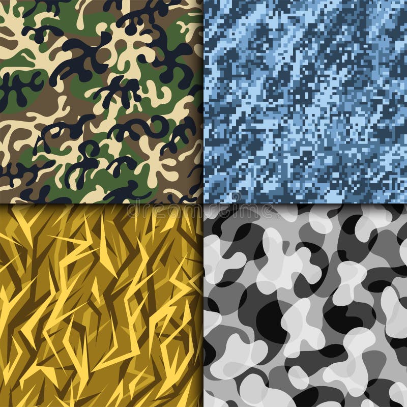Creative Universal Hand Drawn Seamless Pattern Abstract Fill Military ...