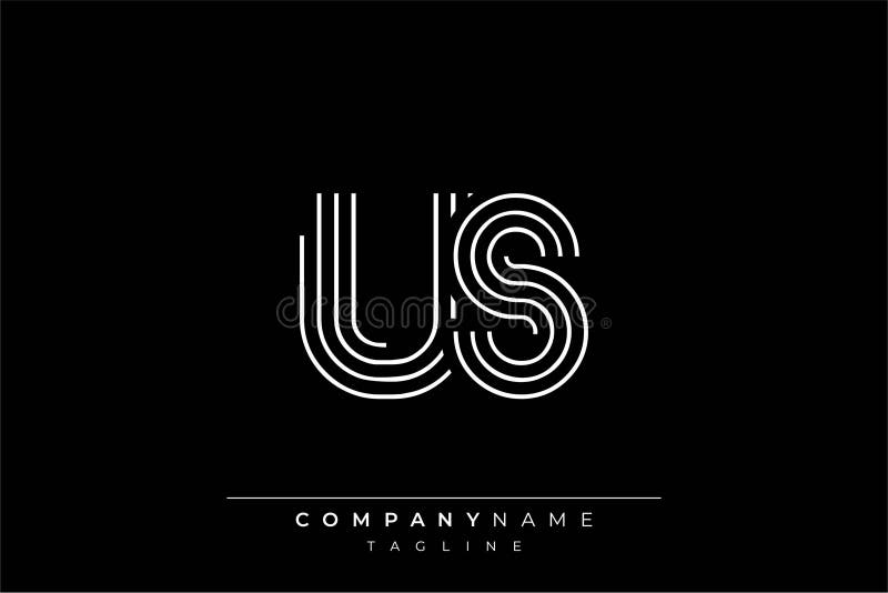 Creative US Lines Letter Logo Design Stock Vector - Illustration of ...