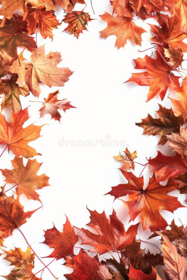 Creative Use of Maple Leaves As Frame Border for Graphic Layouts. Stock ...