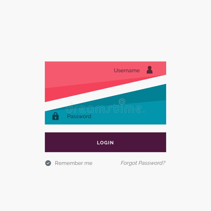 Creative Login Form Ui Template for Your Web or App Design Stock Vector ...