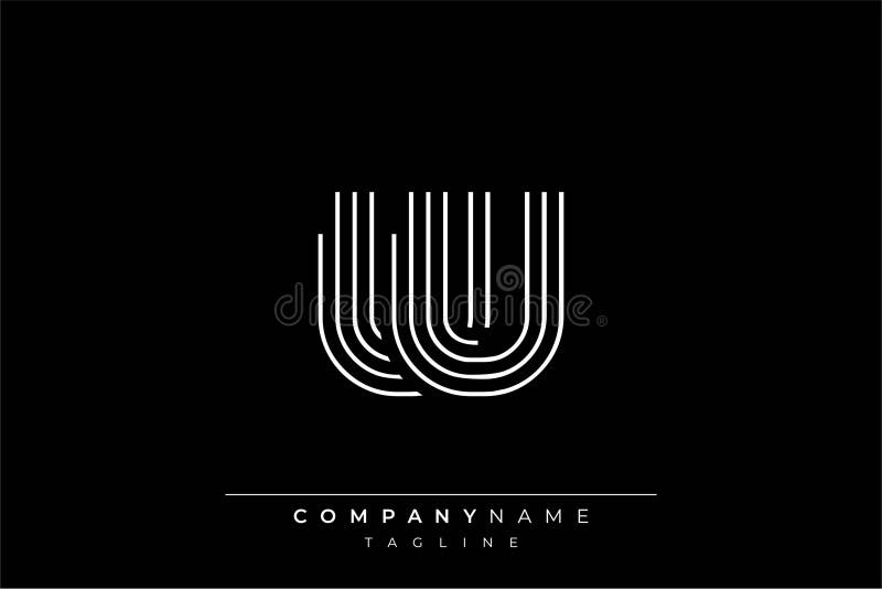 Creative UU Lines Letter Logo Design Stock Vector - Illustration of ...