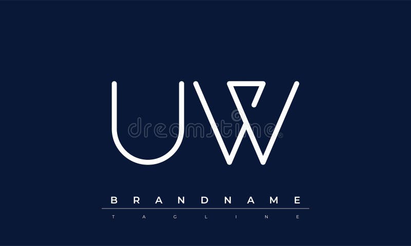 Creative UW Letter Initial Logo Vector Image Stock Vector ...