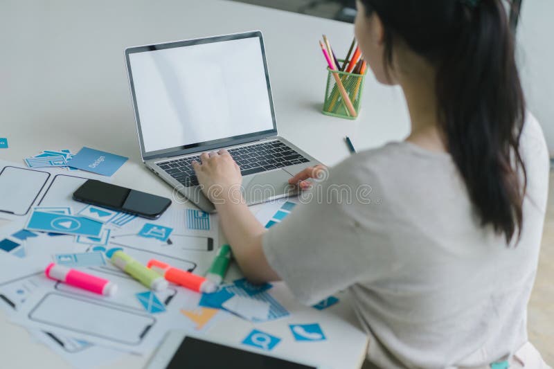 Creative UX UI Designer Working on Screens for Mobile Responsive ...