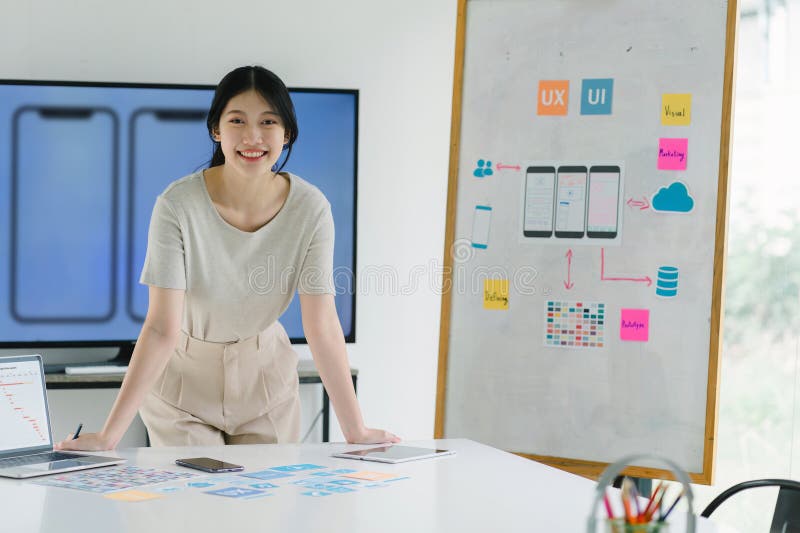 Creative UX UI Designer Working on Screens for Mobile Responsive ...