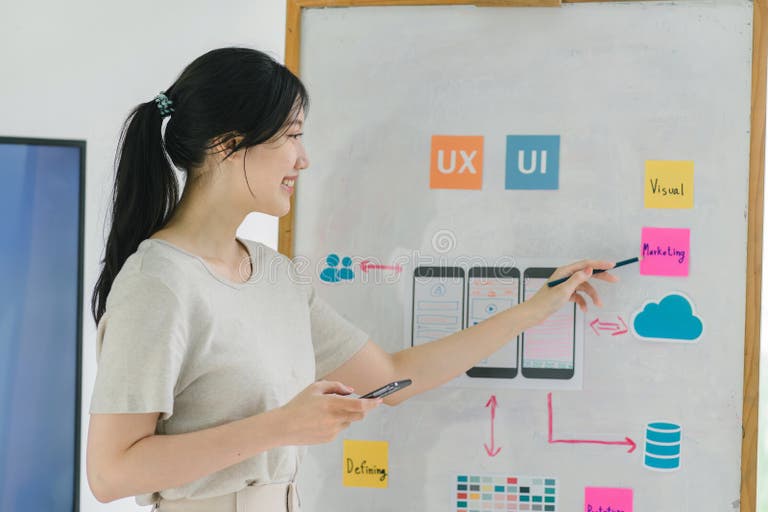 Creative UX UI Designer Working on Screens for Mobile Responsive Website Development, Focusing ...