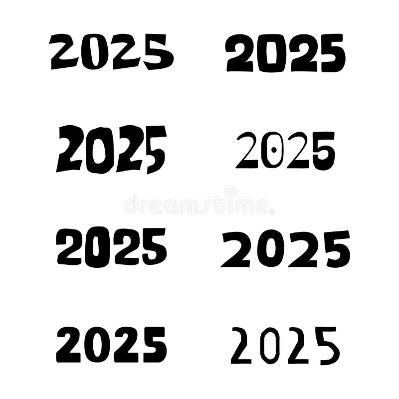 Creative Variations of the Year 2025 in Bold and Unique Font Styles ...