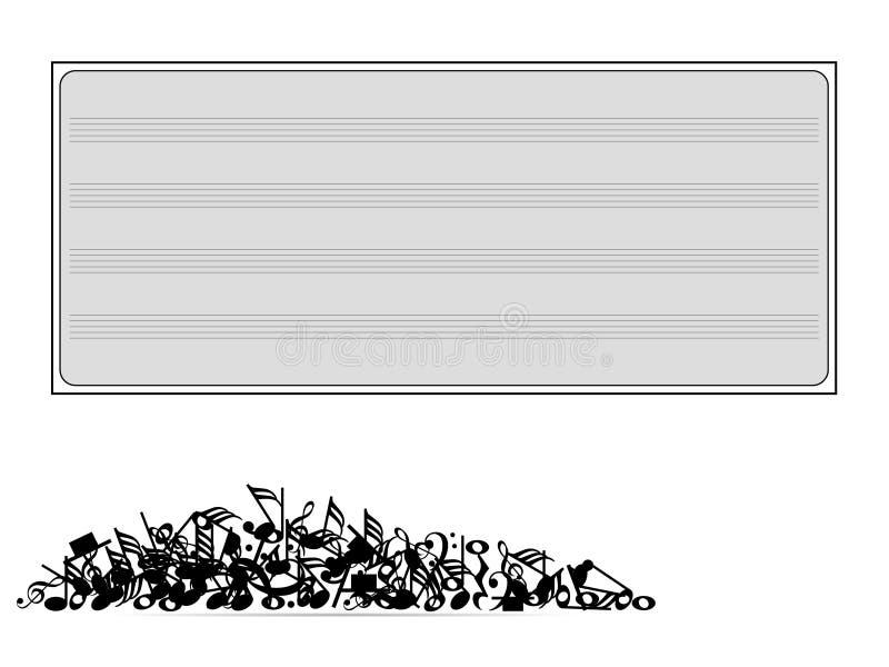 Creative Vecter Design of Song Writing with Music Note and Blank Bill ...