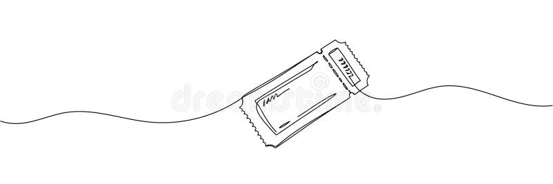 Creative Vector Airline Ticket. One Line Style Illustration. Stock ...
