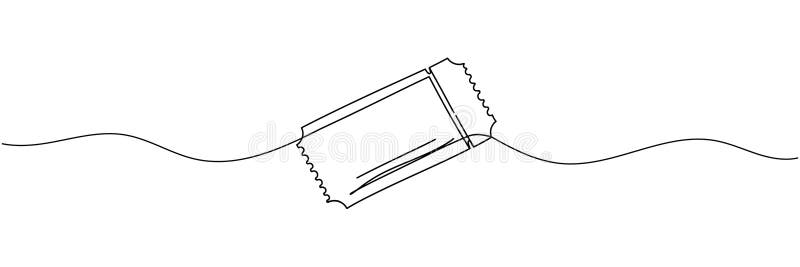 Creative Vector Airline Ticket. One Line Style Illustration Stock ...