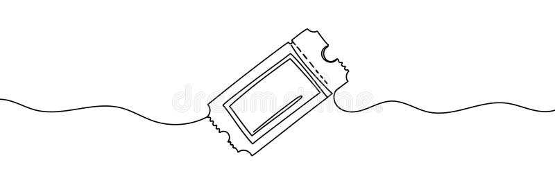 Creative Vector Airline Ticket. One Line Style Illustration. Stock ...