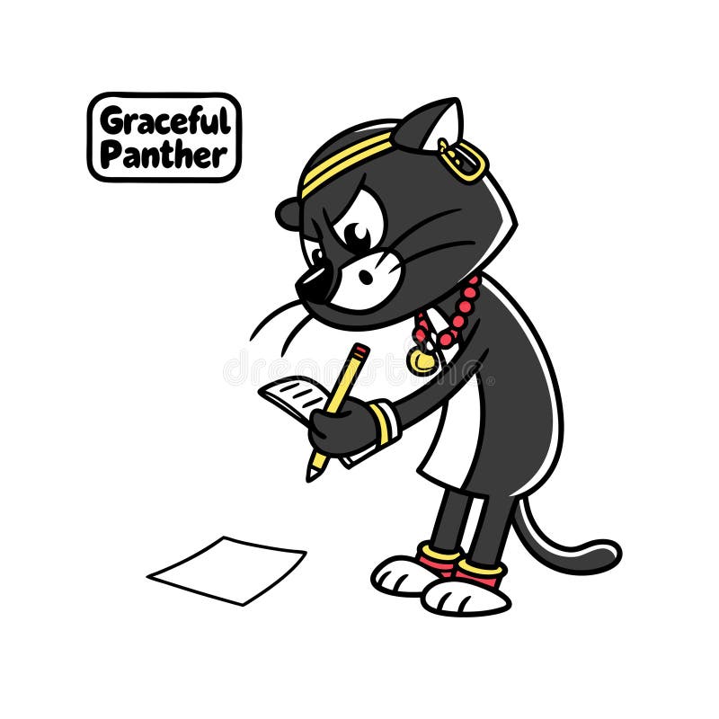 Graceful Panther Writing Vector Design Stock Illustration ...