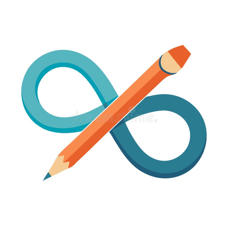 Creative Vector Design of a Pencil Intersecting an Infinity Symbol Loop ...